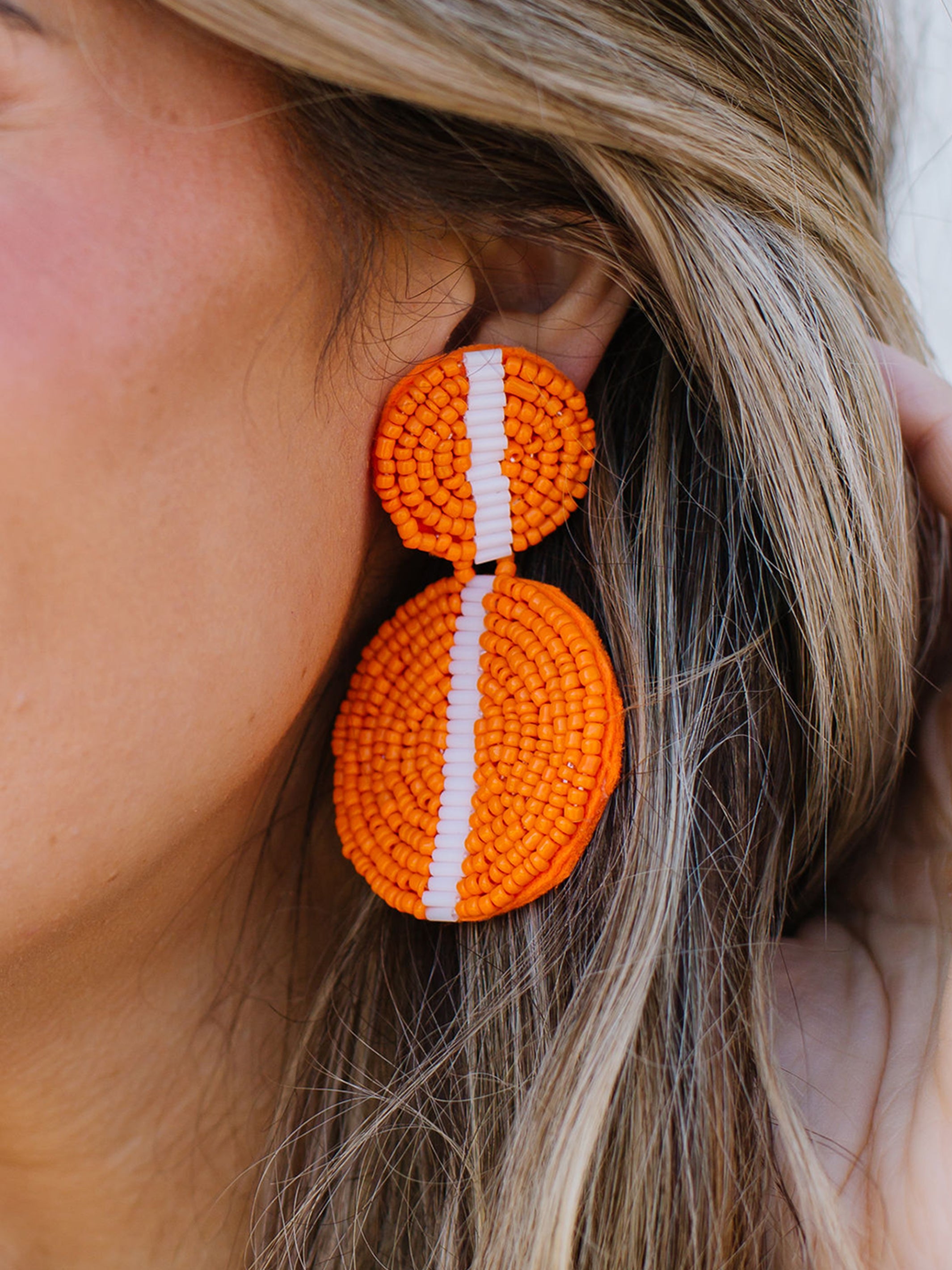 Colleen Earrings | Orange + White – MICHELLE MCDOWELL